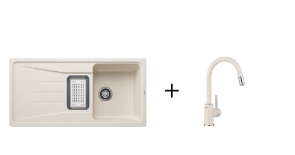 Blanco SONA 6S Tezgah Üstü Soft Beyaz Granit Eviye ve Mida S Sprialli ...